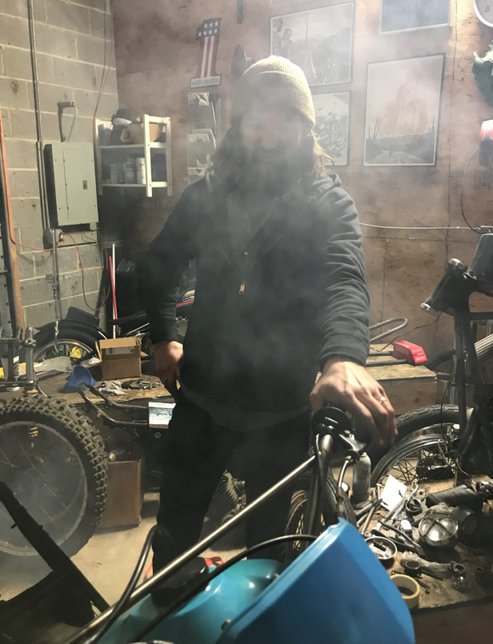 Smokey Smurf - Chin on the Tank – Motorcycle stuff in Philadelphia.